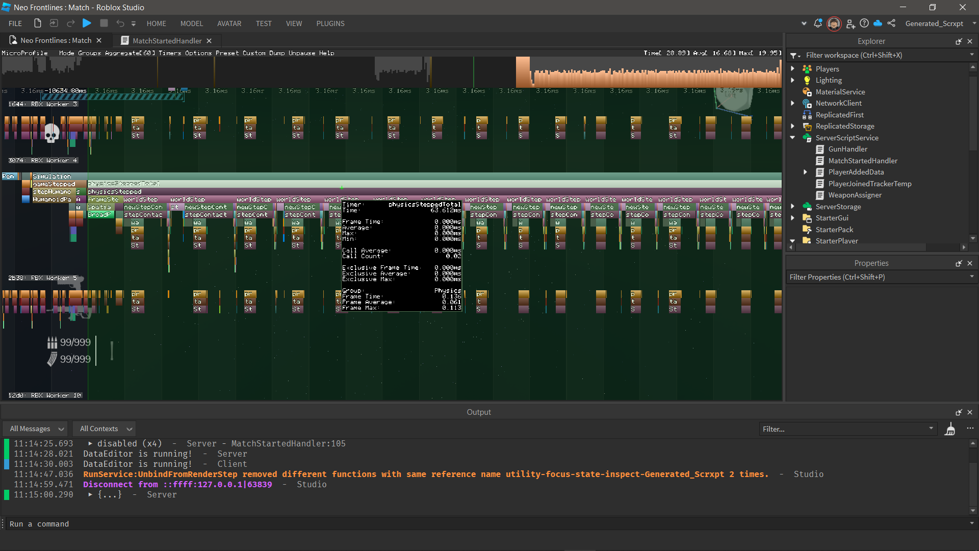 Extreme Micro Profiler Spikes On Physics Stepped Scripting Support