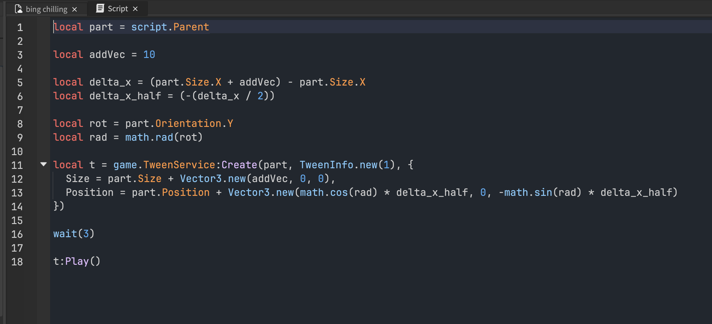Stretching A Rotated Part In One Direction Scripting Support