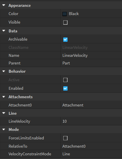Plane Creation With LinearVelocity And AlignOrientation Game Design
