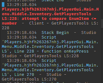 Custom Inventory System Returning An Error Scripting Support