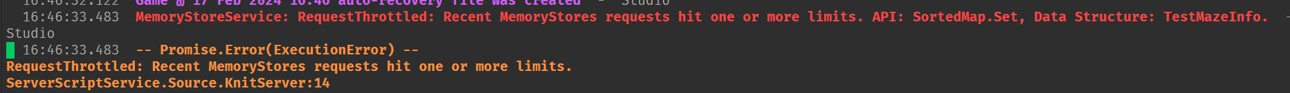MemoryStoreService Error Scripting Support Developer Forum Roblox