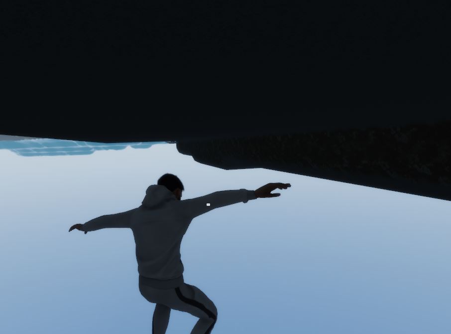 Custom Character Swimming Upside Down And Going Through The World