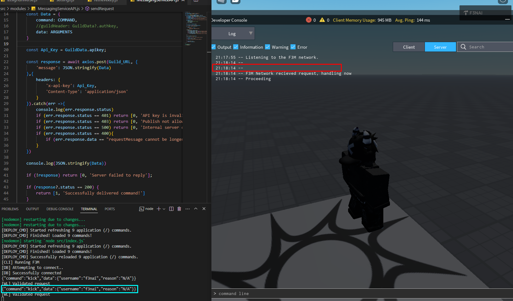 MessagingService Recieving Nothing Scripting Support Developer