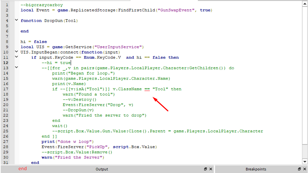 Error in my comment - Studio Bugs - Developer Forum | Roblox