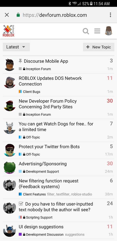 Discourse Mobile App - Forum Help - Developer Forum | Roblox