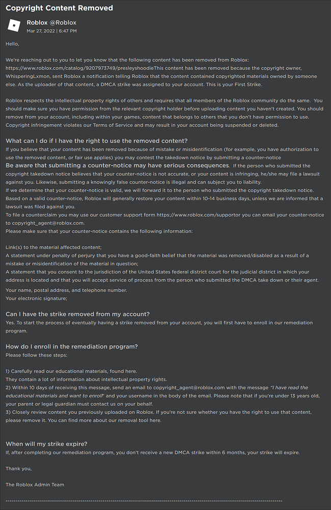 Clothing Designers | DMCA Takedown Tutorial - Community Tutorials ...