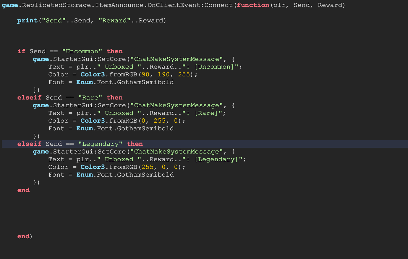 System Chat Message - Scripting Support - Developer Forum | Roblox