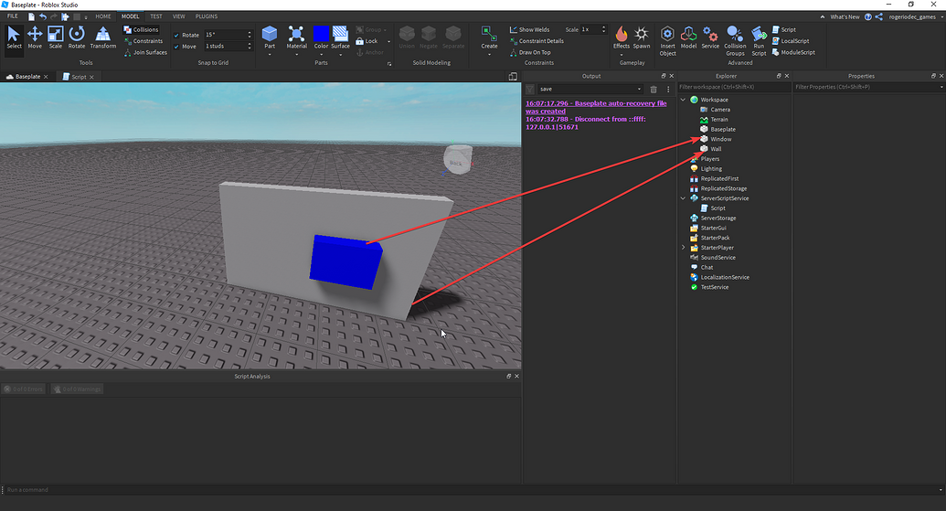 How to create holes (windows) in a part (wall) via script? - Scripting ...
