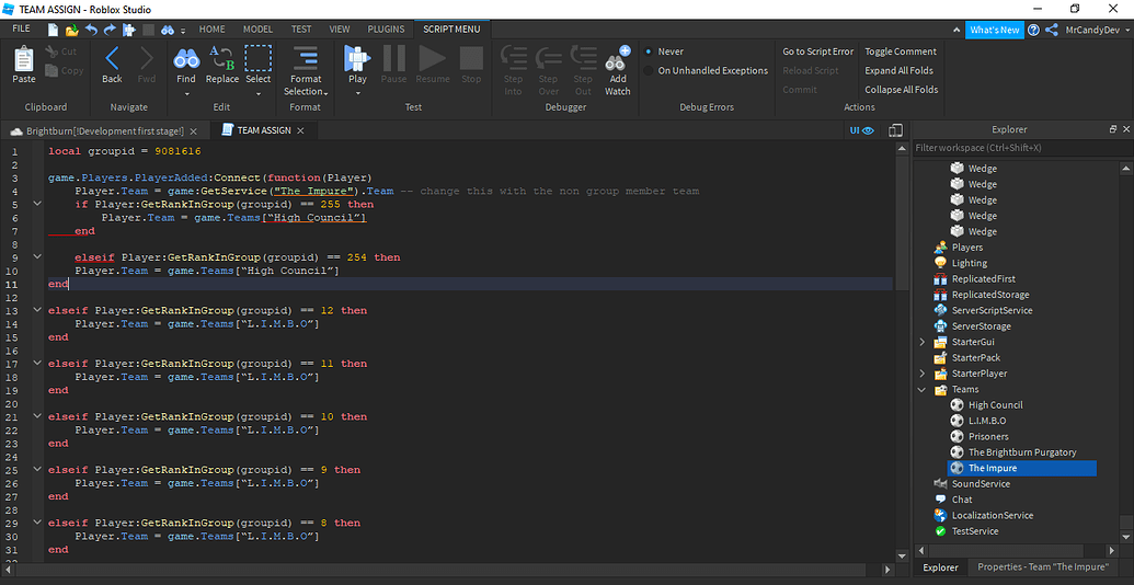 Group Rank For Team Script - Scripting Support - Developer Forum | Roblox