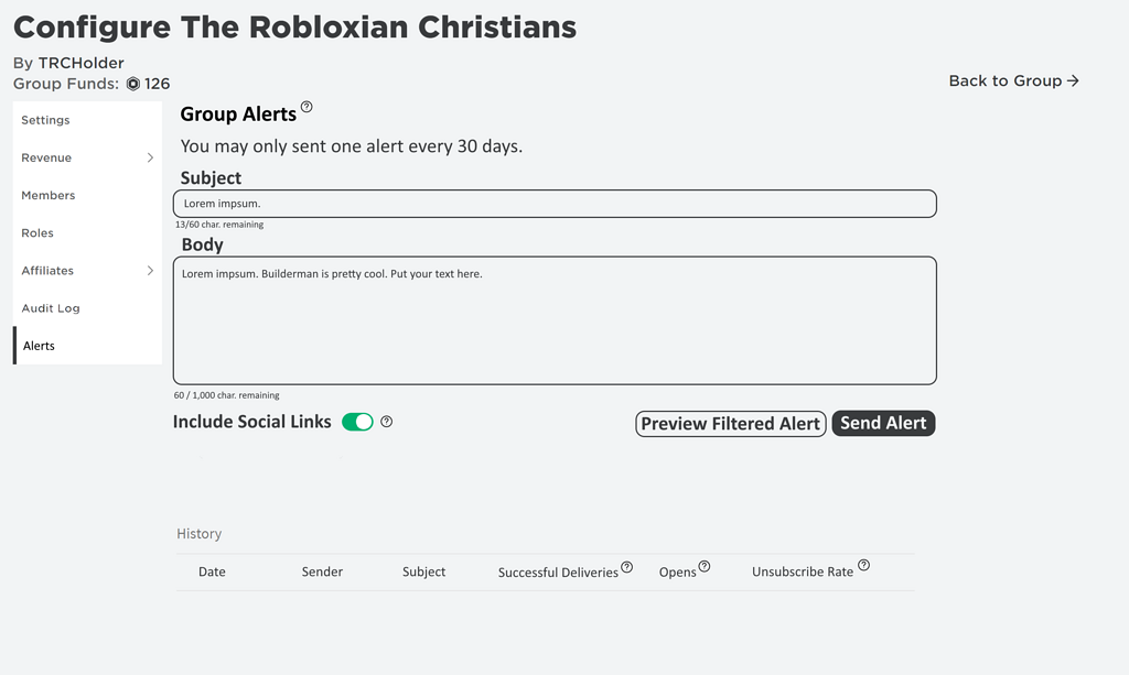 Group Alerts Feature - Website Features - Developer Forum | Roblox