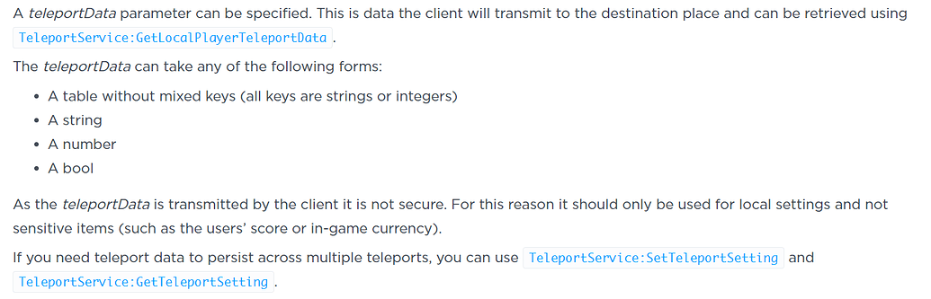 Teleport Data Not Working - Scripting Support - Developer Forum | Roblox