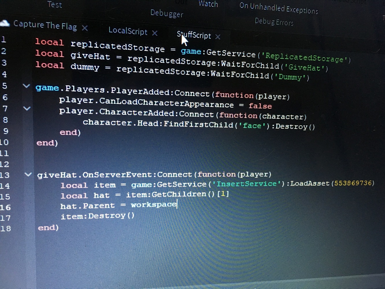 Trying to insert assets into a character model inside CurrentCamera - Scripting Support ...