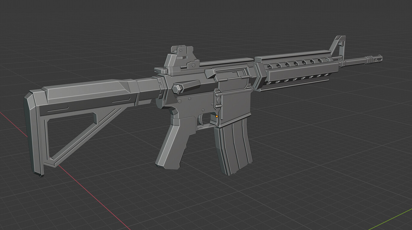 [Gun Modeling] Customized M4A1 Low Poly Model - Creations Feedback ...