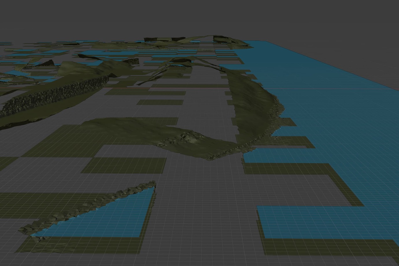 Trying to export large map as a 3D model, but most of the map is ...