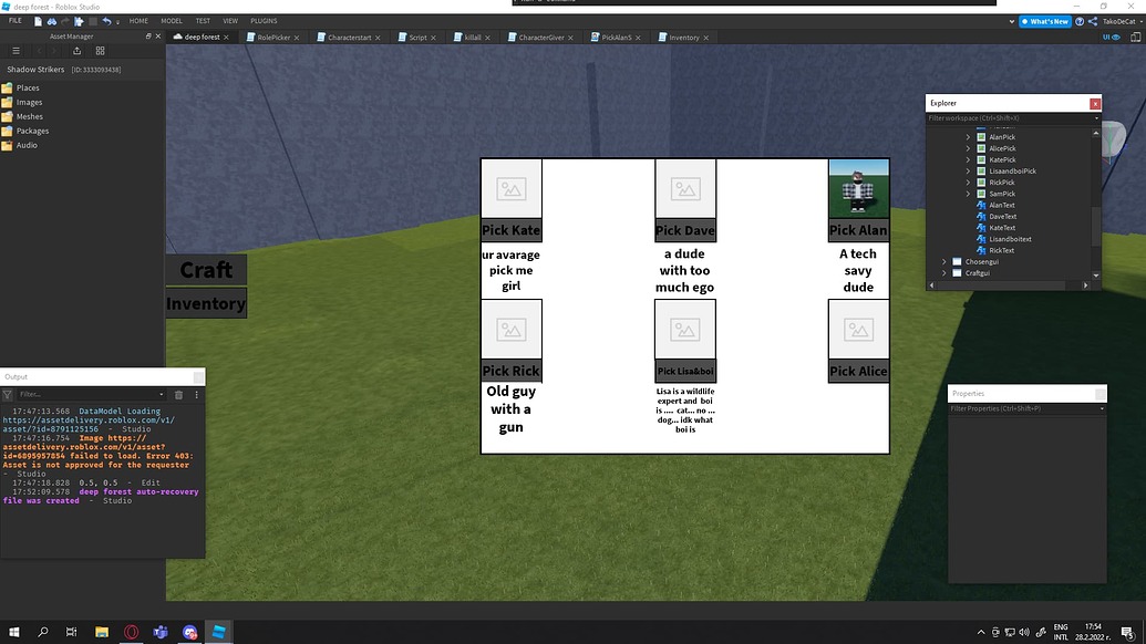 Need help with a character picker script - Scripting Support - Developer Forum | Roblox
