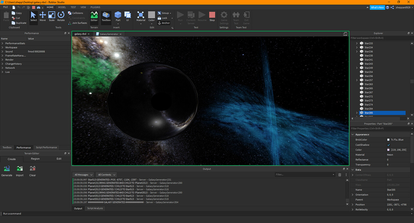 Procedural Galaxy Generator - Creations Feedback - Developer Forum | Roblox