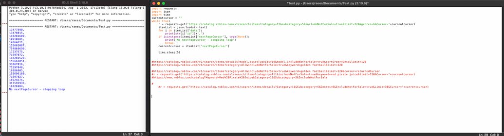 How to get every gear with the Catalog API - Scripting Support ...