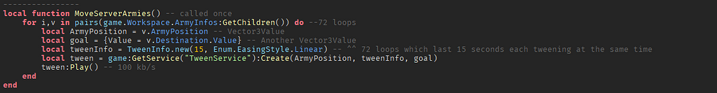 Tweens using too much bandwidth - Scripting Support - Developer Forum | Roblox