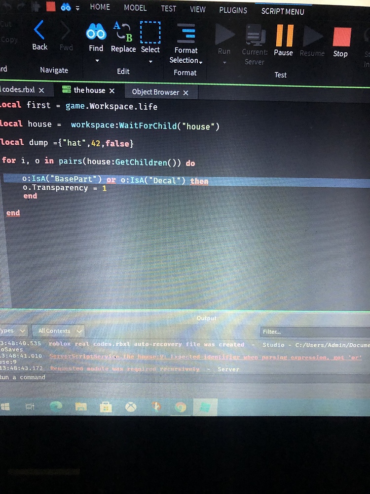 How do i change the transparency in this for i and v code - Scripting ...