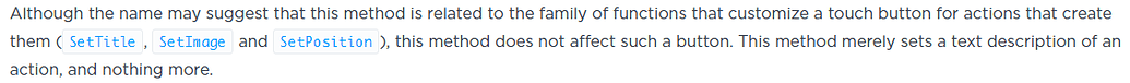 What is SetDescription in contextactionservice - Scripting Support ...