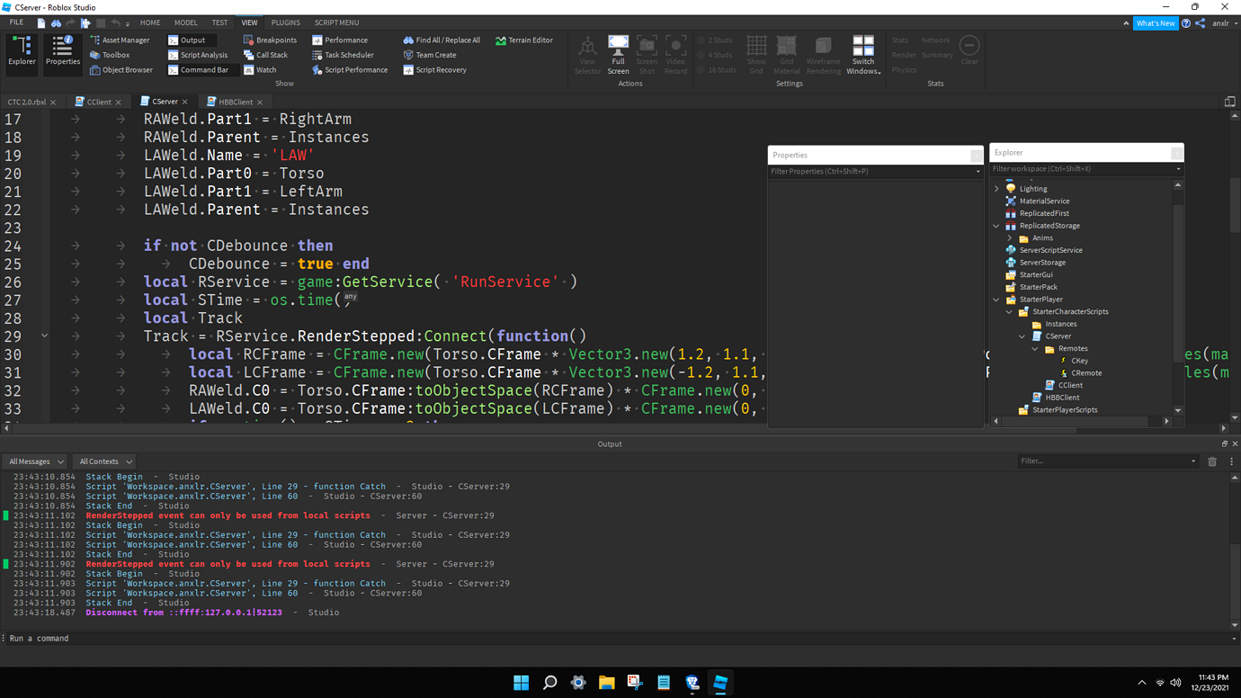 Client Problems - Scripting Support - Developer Forum | Roblox
