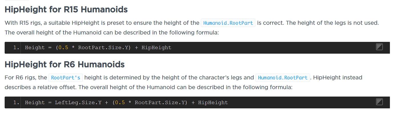 HipHeight formula makes no sense - Scripting Support - Developer Forum | Roblox