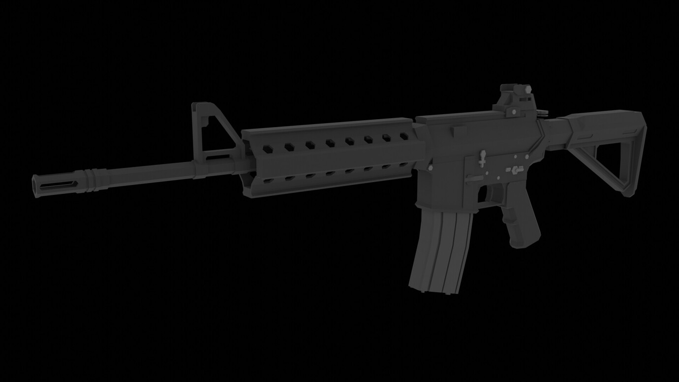 [Gun Modeling] Customized M4A1 Low Poly Model - Creations Feedback ...