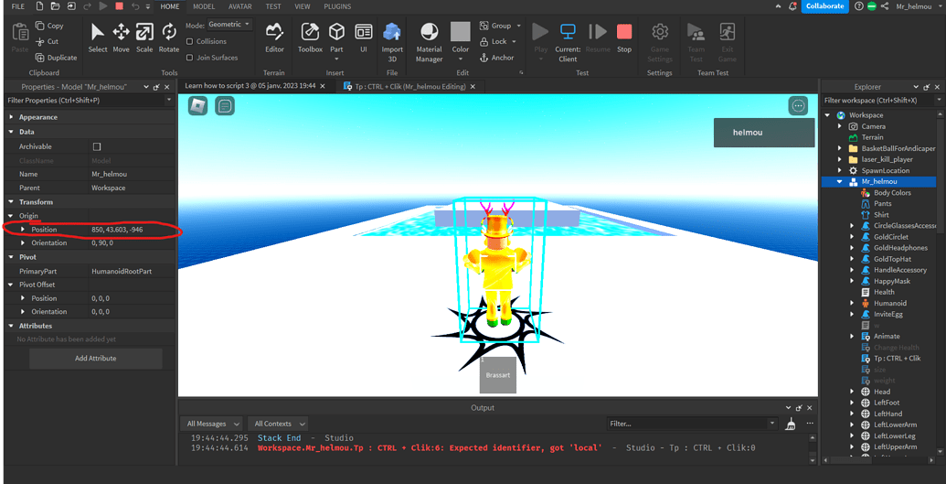 How Do I Get My Character Position Easily Scripting Support Developer Forum Roblox
