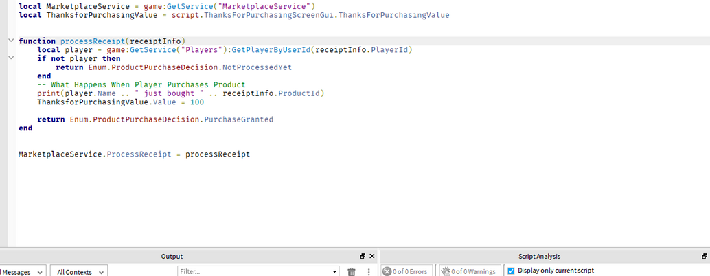 I am Trying to Make a Gui appear when a Player Purchases a Product - Scripting Support ...