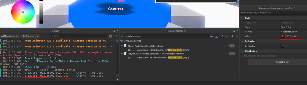 How do I convert Color3 values into Color3 RGB values - Scripting ...