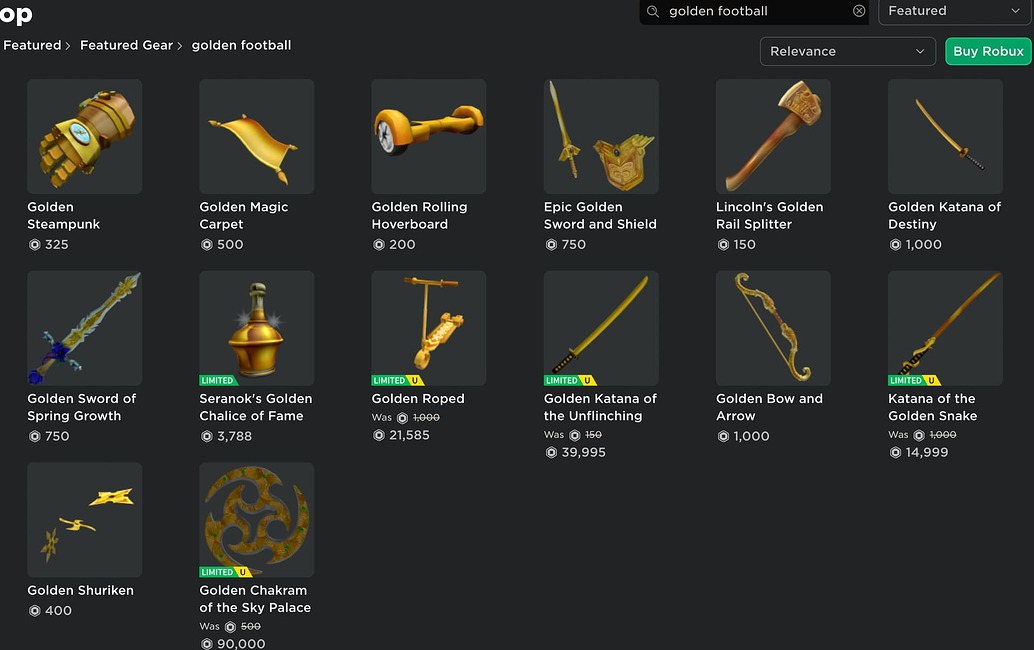How to get every gear with the Catalog API - Scripting Support ...