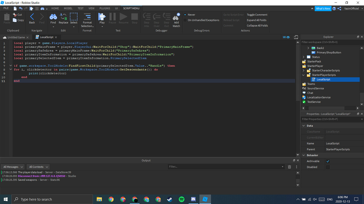 LocalScript cant find a ScreenGui from PlayerGui - Scripting Support - Developer Forum | Roblox