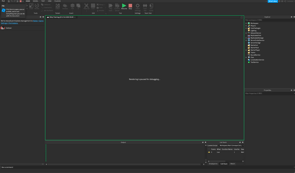 Getting a screen saying "Rendering is paused for debugging" - Game Design Support - Developer ...