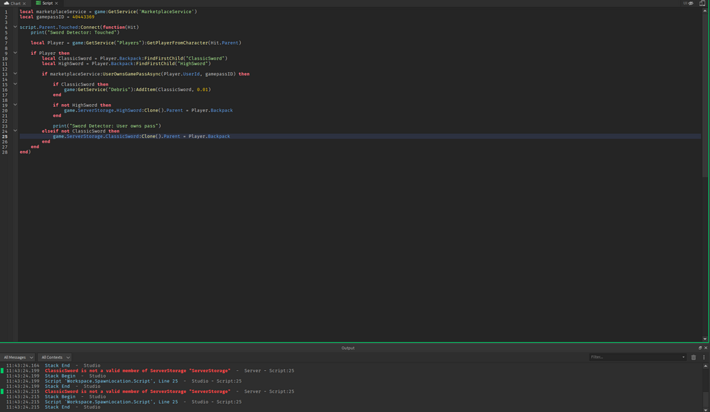 Sword Fighting: attempt to index nil with 'Backpack' - Scripting ...