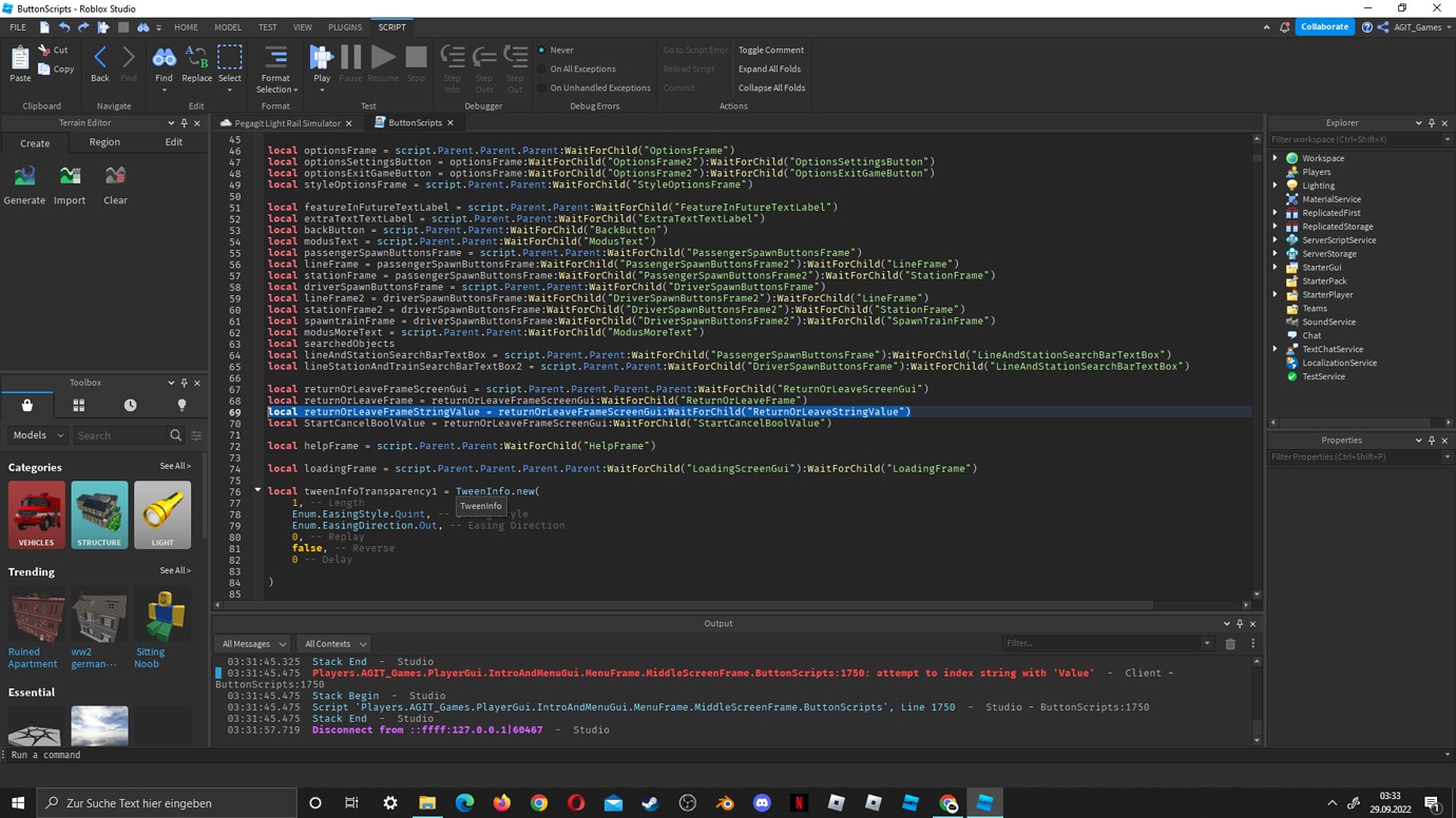 Attempt to index string with Value - Scripting Support - Developer Forum | Roblox