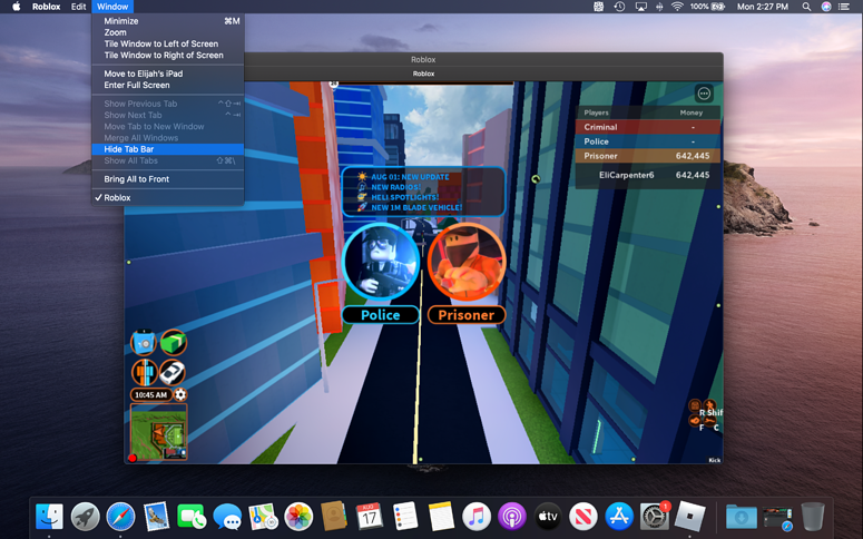 Roblox Client shows redundant tab bar above the game on mac - Engine ...