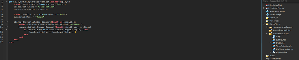 How do you make a Jump counter leaderboard? - Scripting Support - Developer Forum | Roblox