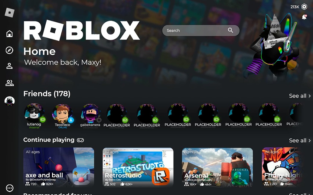 Roblox Home Page "Redesign" (just for fun) - Creations Feedback ...