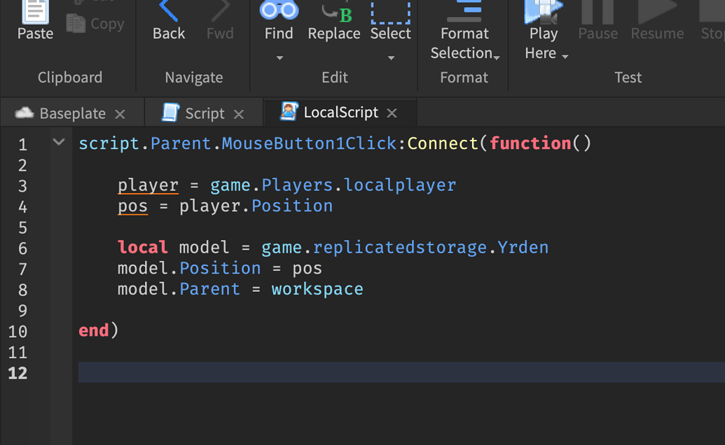 How do I make a model spawn in front of me when I press a button? - Scripting Support ...