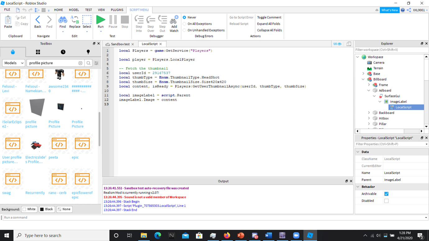 Changing image labels to pfps (without needing the player to be in game) - Scripting Support ...