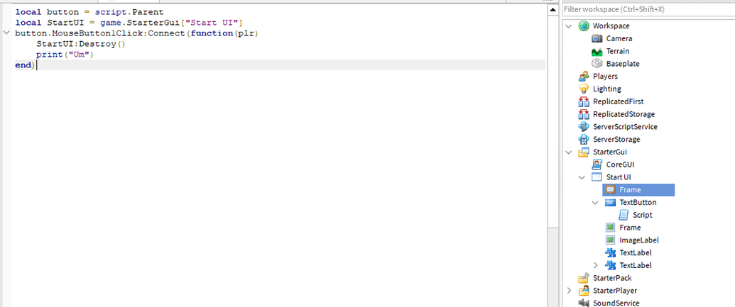 How To Make A Gui Disappear When A Button Is Clicked Scripting Support Developer Forum Roblox 2046