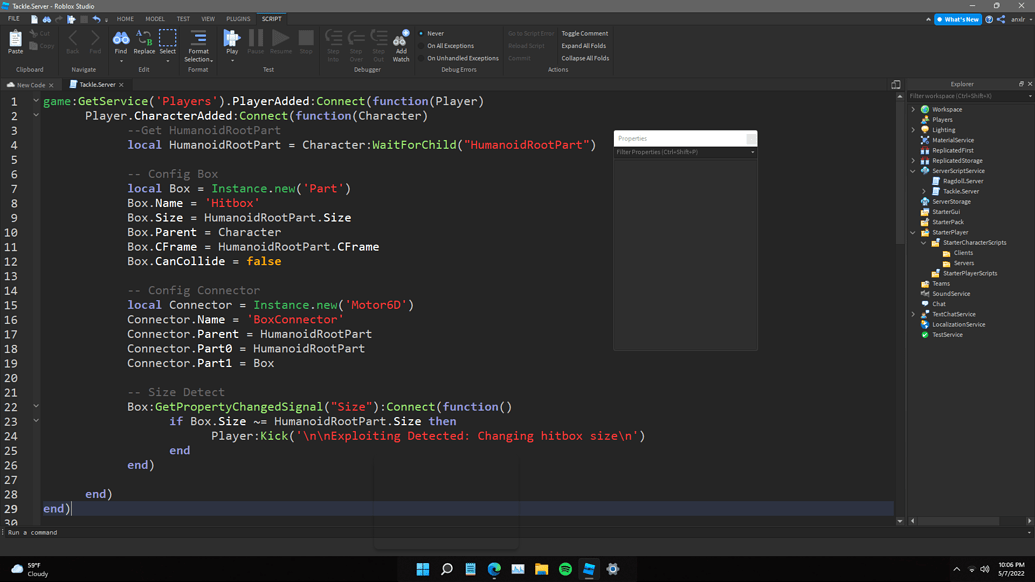Not kicking player - Scripting Support - Developer Forum | Roblox
