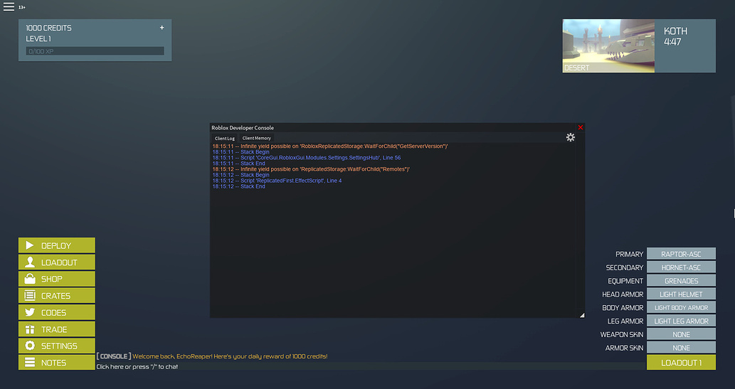 Infinite yield on Roblox core scripts GetServerVersion - Engine Bugs - Developer Forum | Roblox