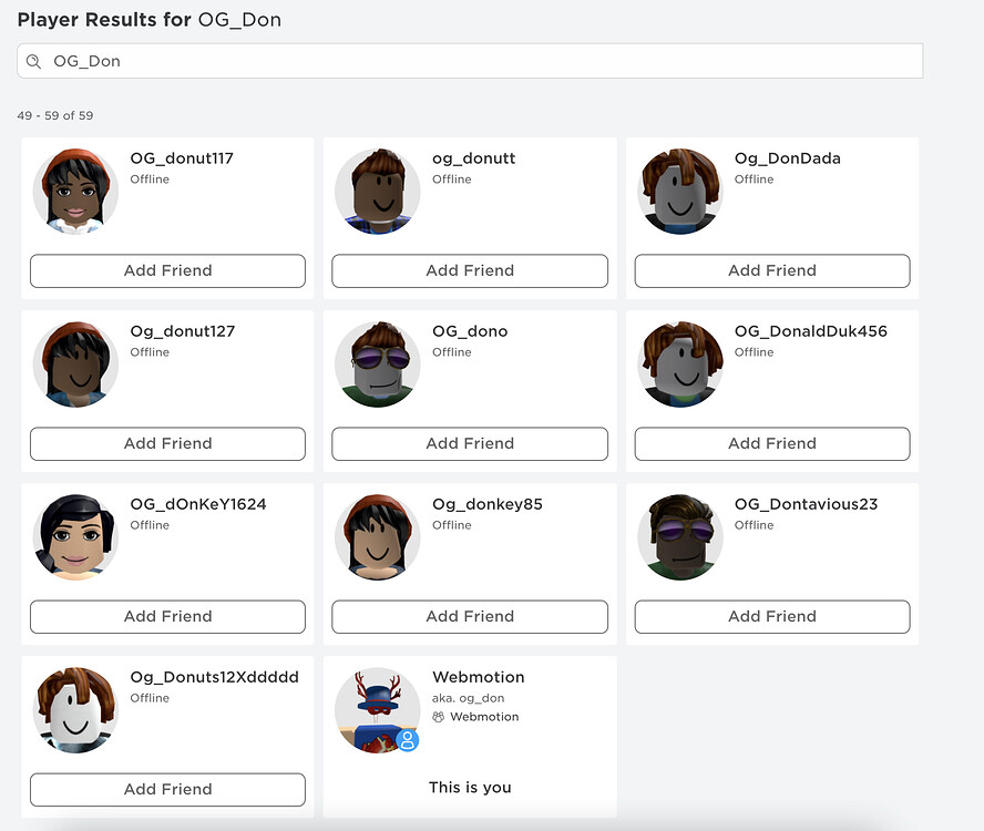 Show previous username matches first in player search results - Website ...