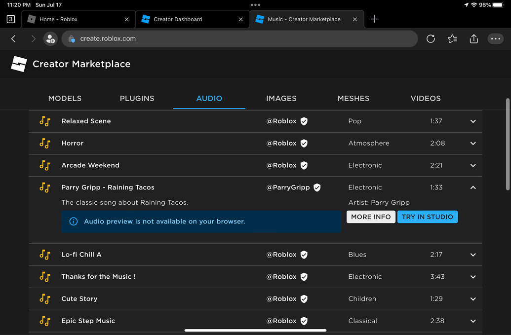 Creator Marketplace doesn't play sound in Safari - Website Bugs ...