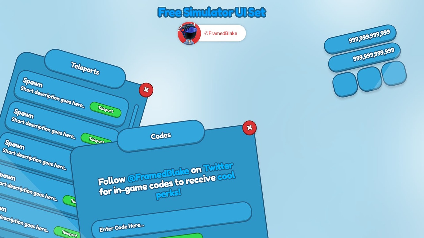 Free Simulator UI Kit | FramedBlake - Community Resources - Developer ...