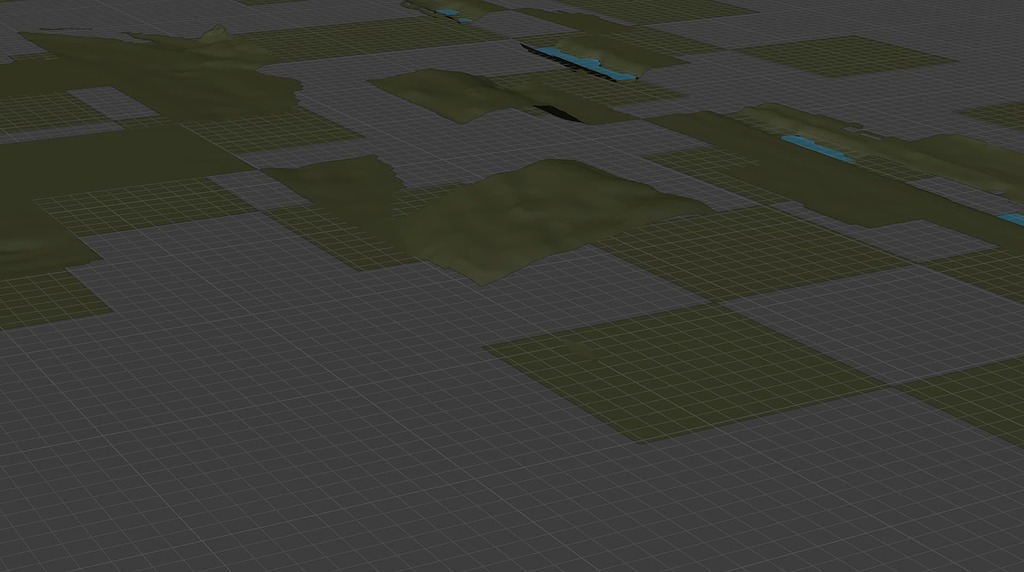 Trying to export large map as a 3D model, but most of the map is ...