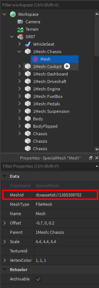 Modify MeshPart.MeshId through plugins/command bar - Studio Features ...