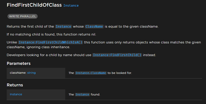 What does FindFirstChild do? - Scripting Support - Developer Forum | Roblox