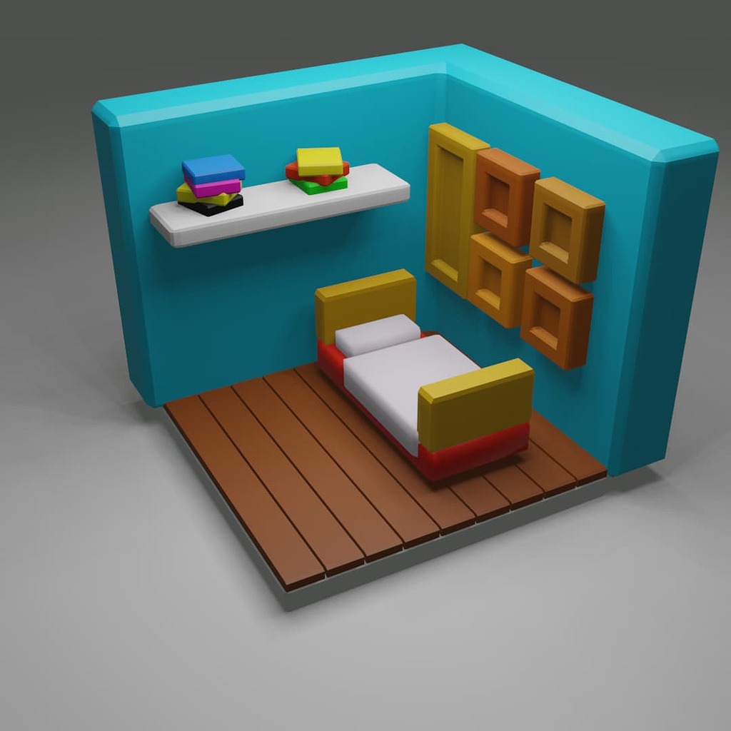 Feedback on some low poly 3D Isometric interiors and my Game ...